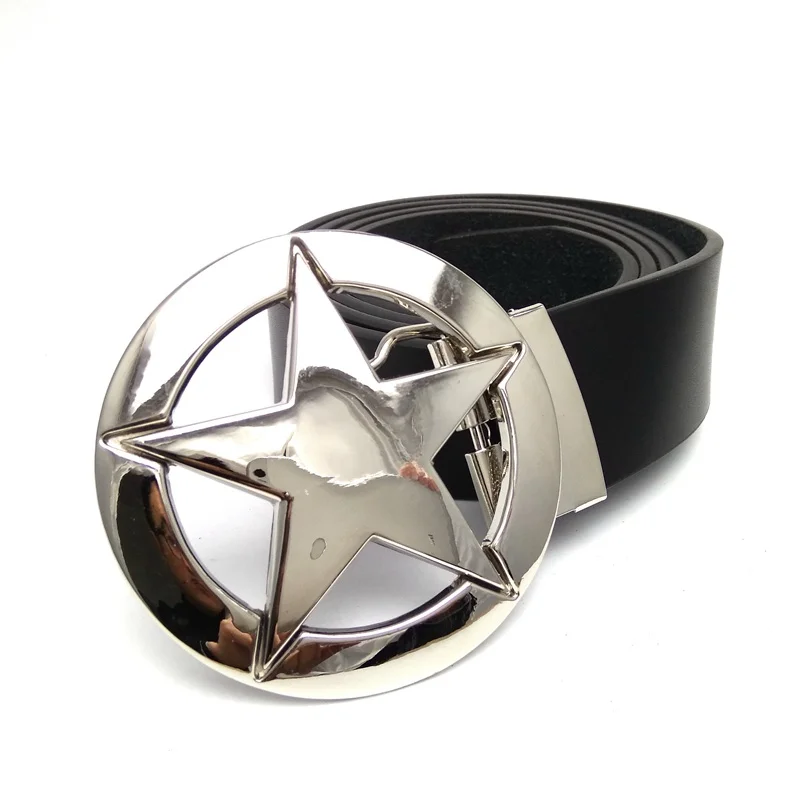 Cool Big Metal Buckles Belts for Men Casual Jeans PU Leather Waist ...