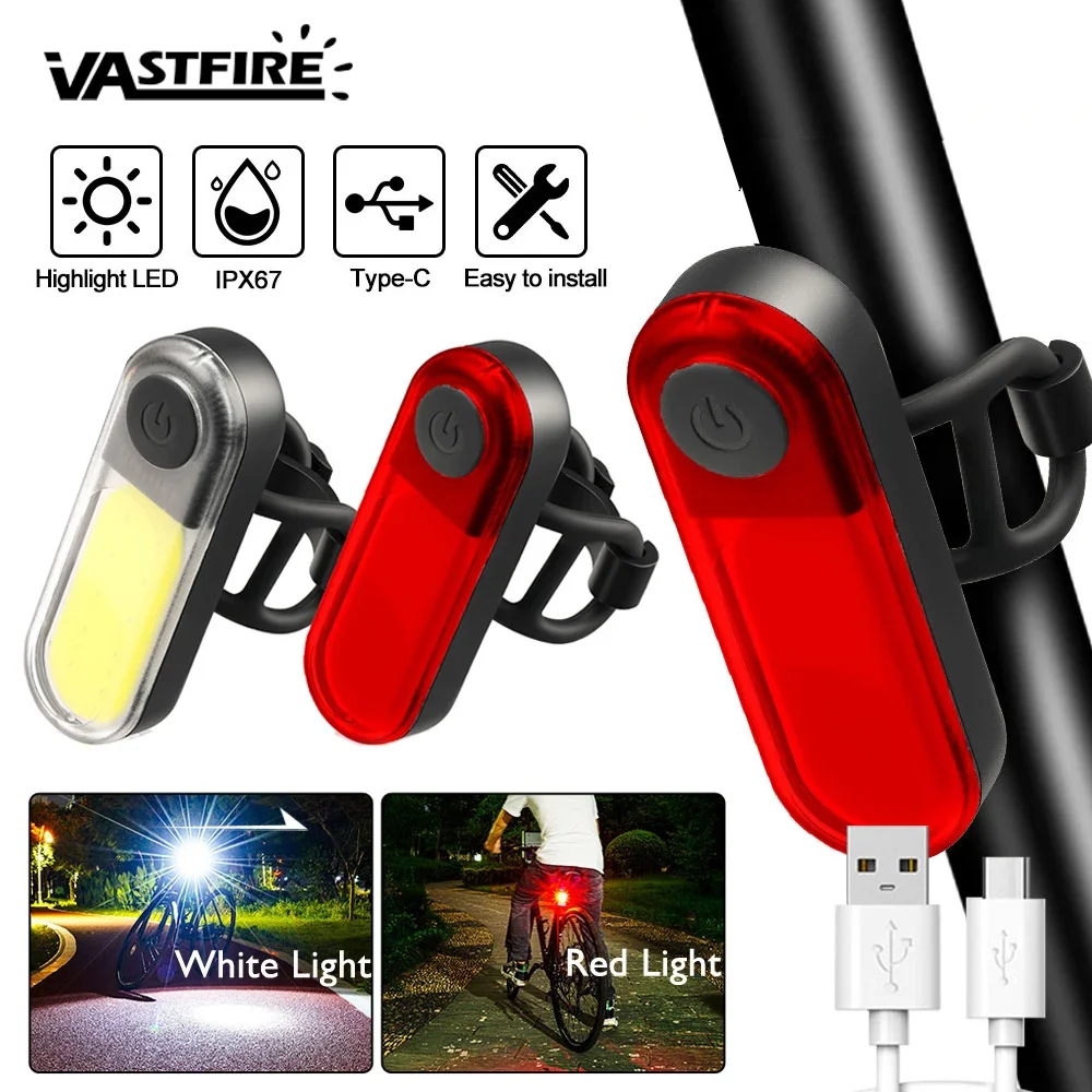 Bike-Taillight-White-Red-Light-Waterproof-Riding-Rear-Light-Led-Type-C ...