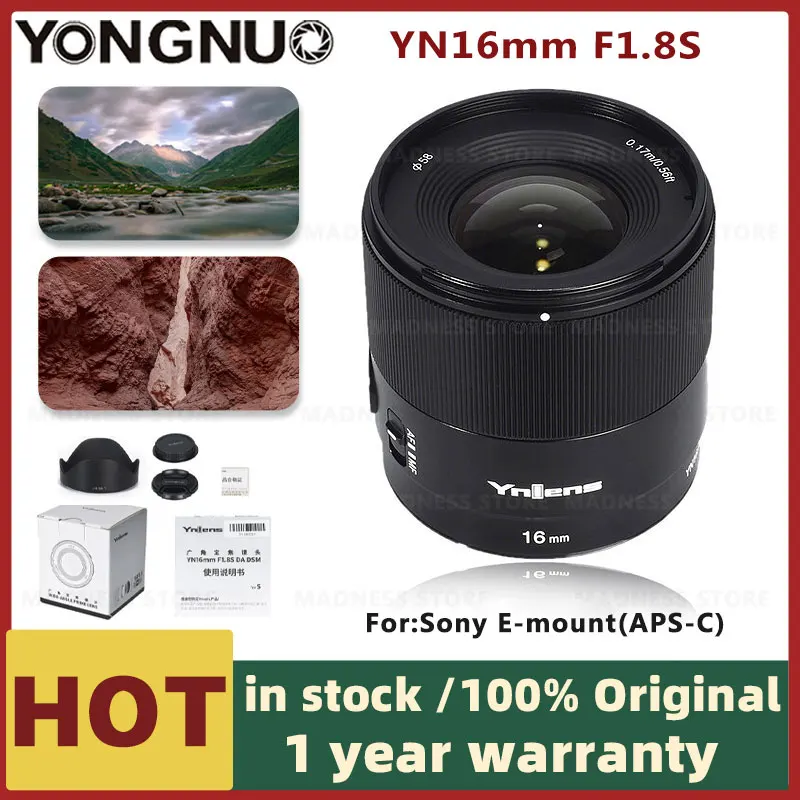 YONGNUO-YN16mm-F1-8S-Camera-Lenses-16MM-DA-DSM-Large-Aperture-Wide ...
