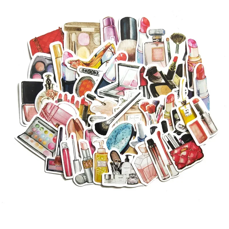 10-30-45pcs-Hand-Drawing-Watercolor-beauty-Cosmetics-Sticker-Lipstick ...