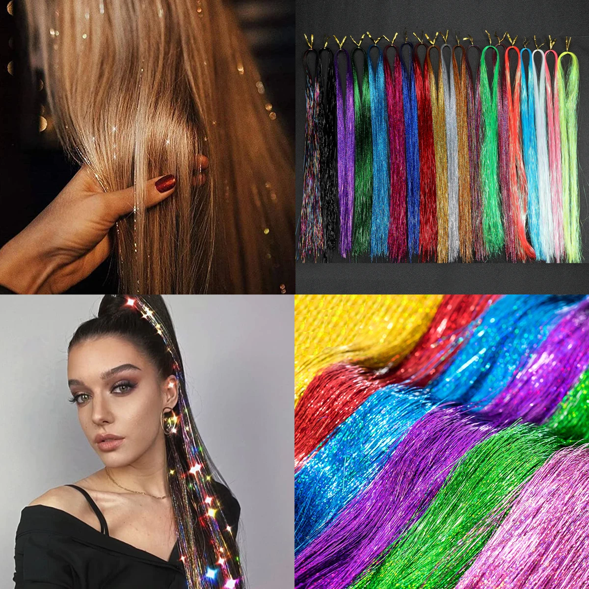 Sparkle-Hair-Tinsel-Colored-Strands-Girls-Headwear-Hairbinge-Hair-Laser ...