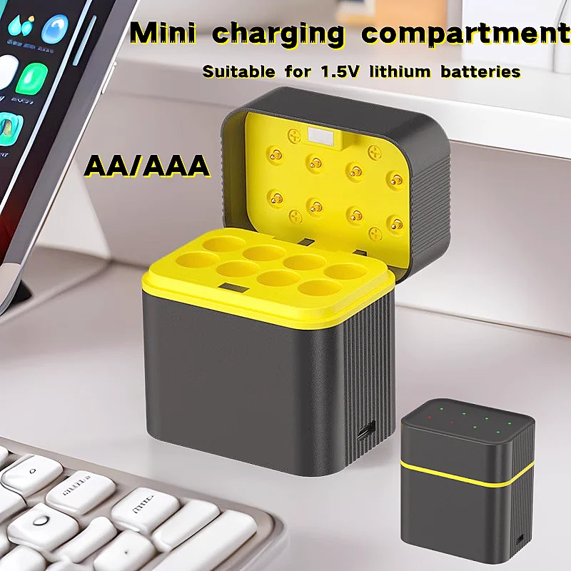 8PCS Battery Charger for1.5V AAA/AA Rechargeable lithium Batteries ...