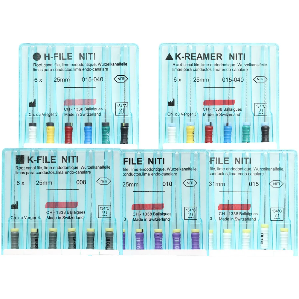 5 Packs Dental K-FILE / K-REAMER / H-FILE NiTi Flexible Endo Root Canal ...
