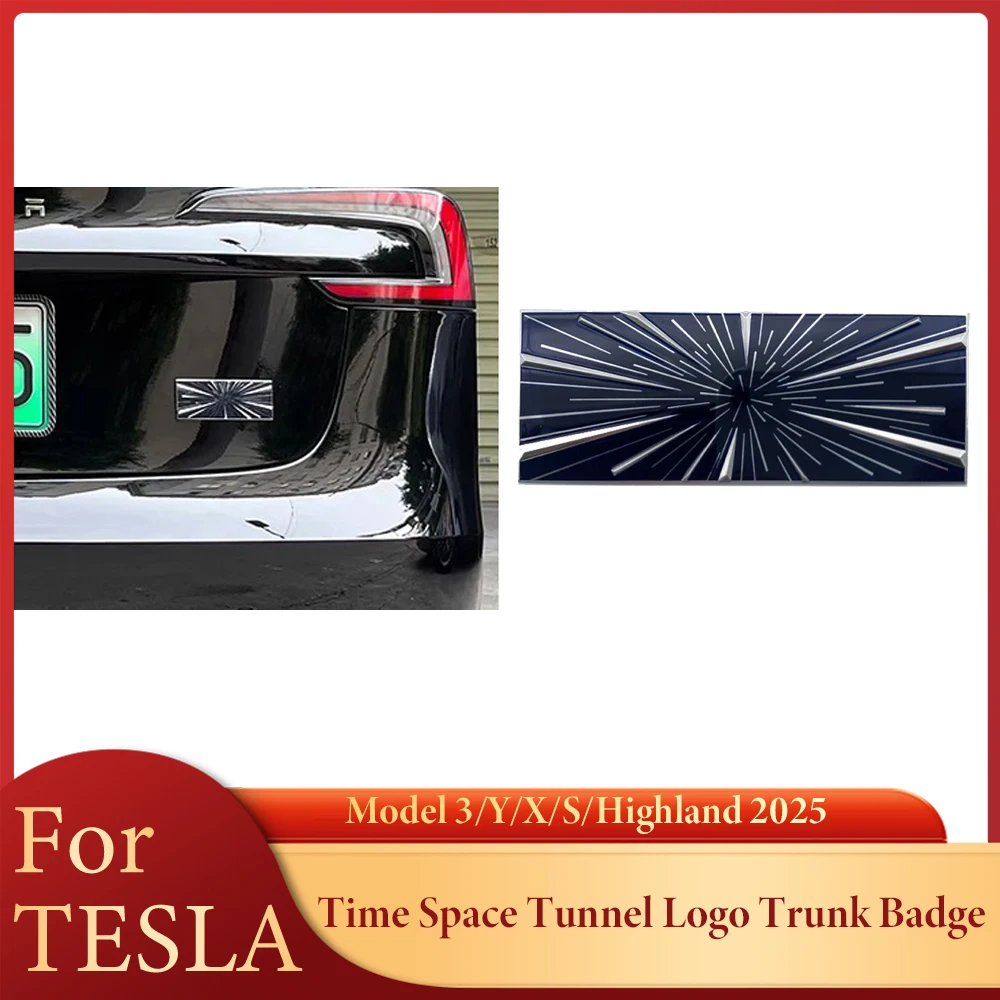Car Time Space Tunnel Logo Trunk Badge For Tesla Model 3/Y/X/S/Highland ...