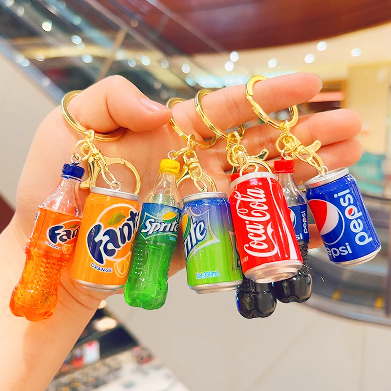 Cute-Super-Realistic-Coke-Sprite-Drink-Bottle-Cans-Keychain-Couple-Bags ...