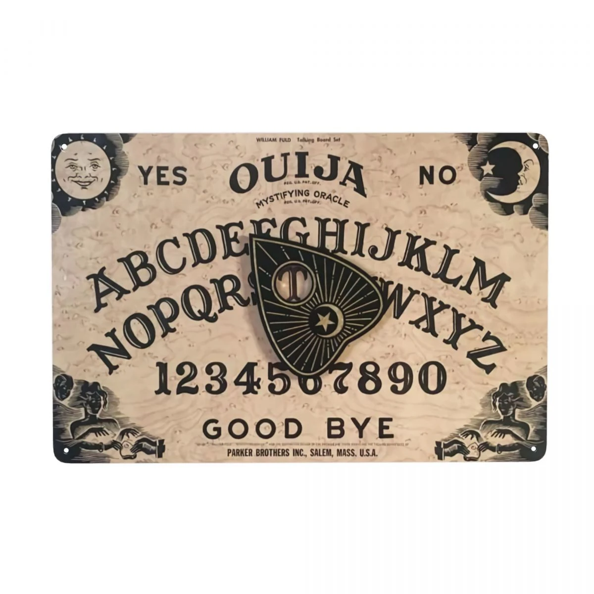 Retro Ouija Board Metal Sign Custom Halloween Death Divination Tin ...