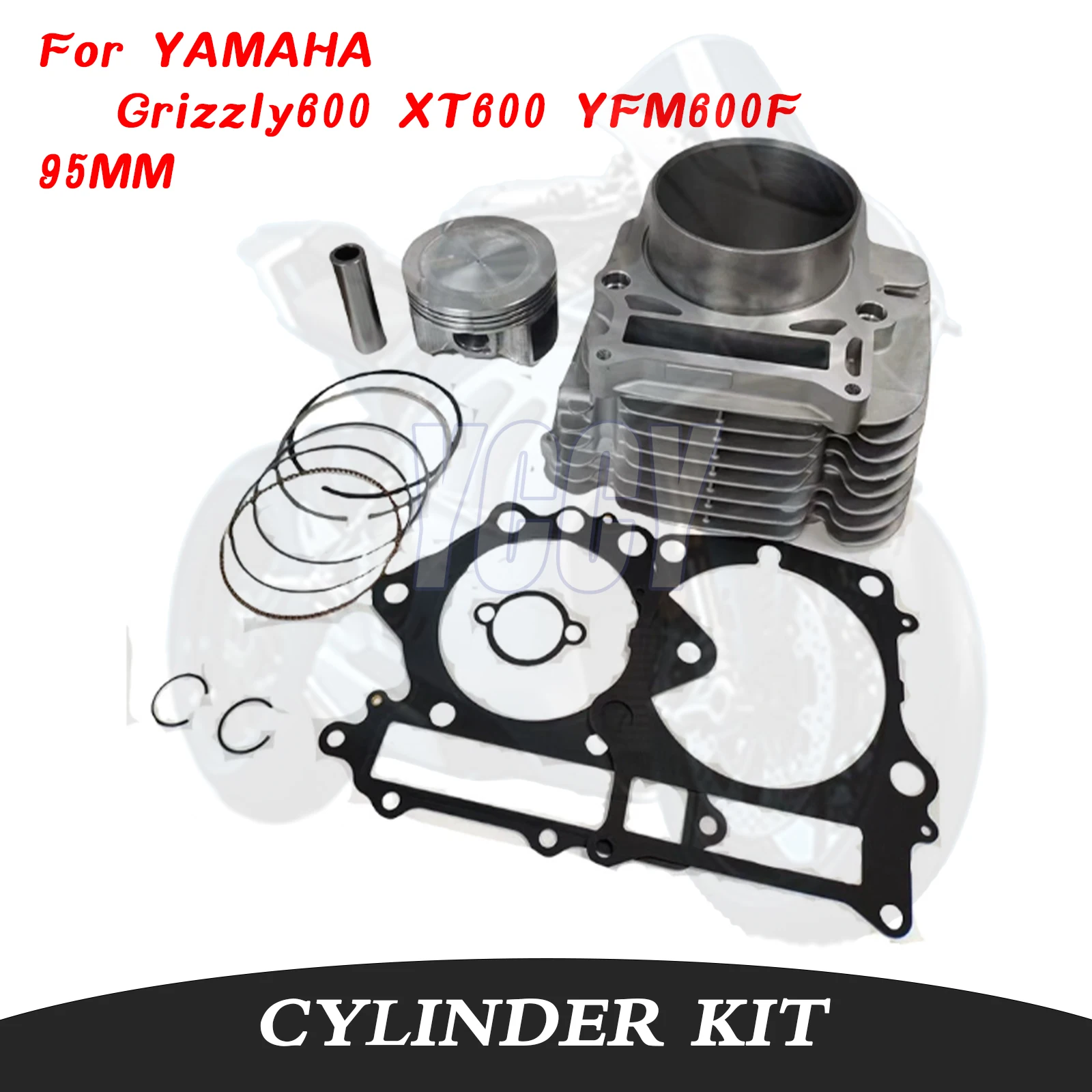 95mm 600cc Motorcycle Engine Cylinder Kit Piston Rings Gasket Fit For ...