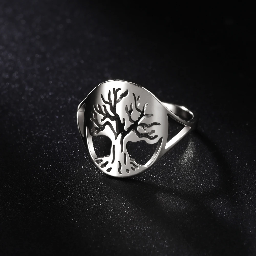 COOLTIME-Vintage-Tree-of-Life-Rings-for-Women-Men-Stainless-Steel-Rings ...