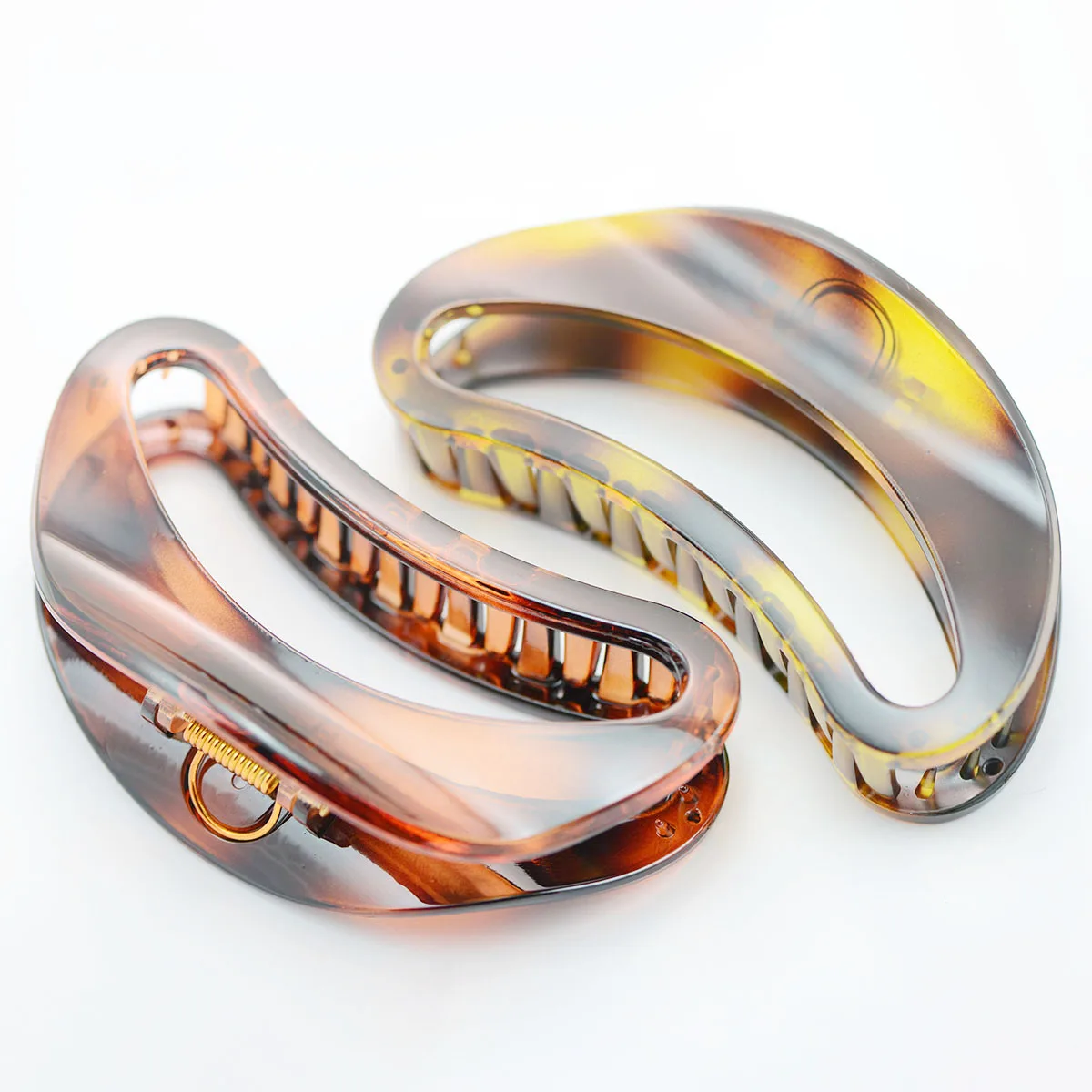 2Pcs-Set-Women-Fashion-Hair-Clip-Claws-Girls-Crescent-Print-Hair-Clips ...