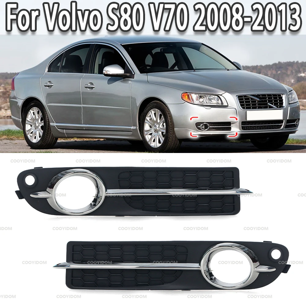 Car-Front-Bumper-Left-Righ-Fog-Light-Lamp-Cover-Moulding-Trim-For-Volvo ...