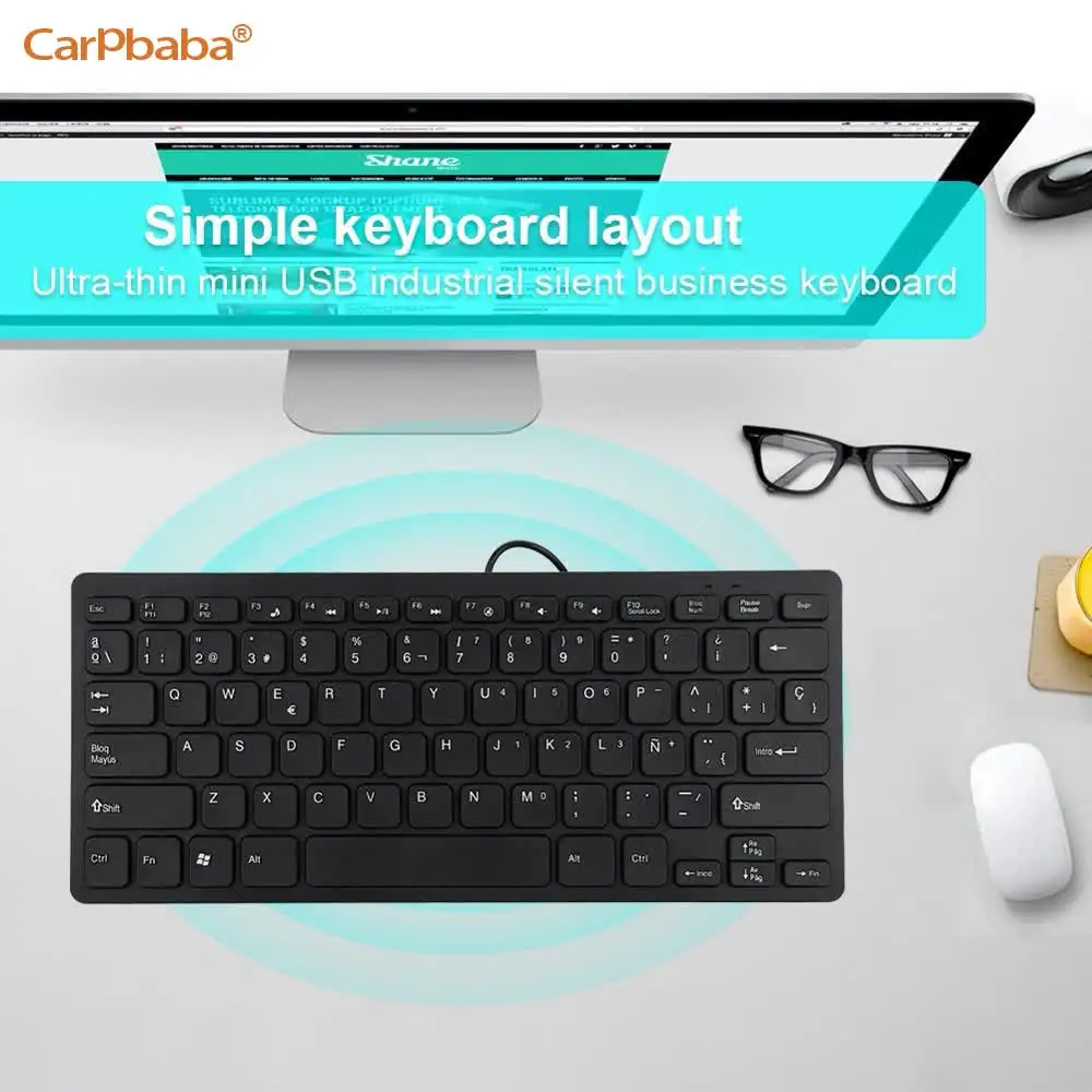 K1000-Keyboard-Mini-Keyboard-Wired-Keyboard-Wired-Mini-Portable-Spanish ...
