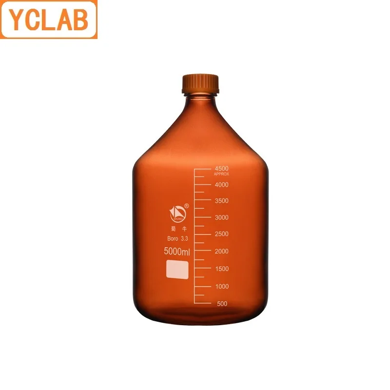 YCLAB-5000mL-Reagent-Bottle-5L-Screw-Mouth-with-Blue-Cap-Boro-3-3-Glass ...