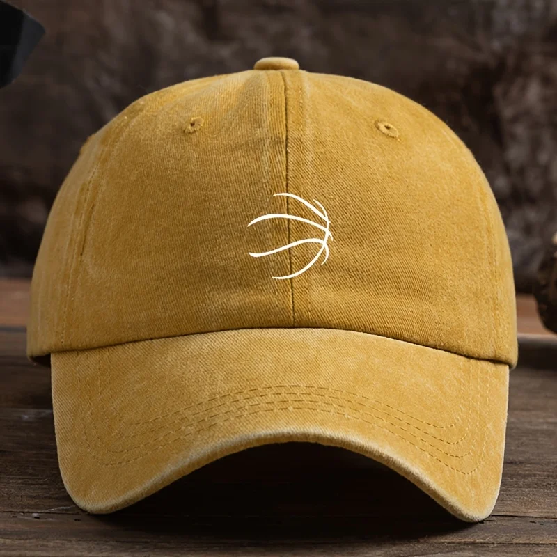 Football printed baseball cap for men, outdoor hat with curved brim for ...
