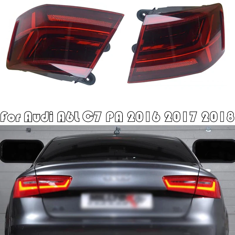 For-Audi-A6L-C7-PA-2016-2017-2018-Car-Rear-LED-Tail-Light-Warning-brake ...