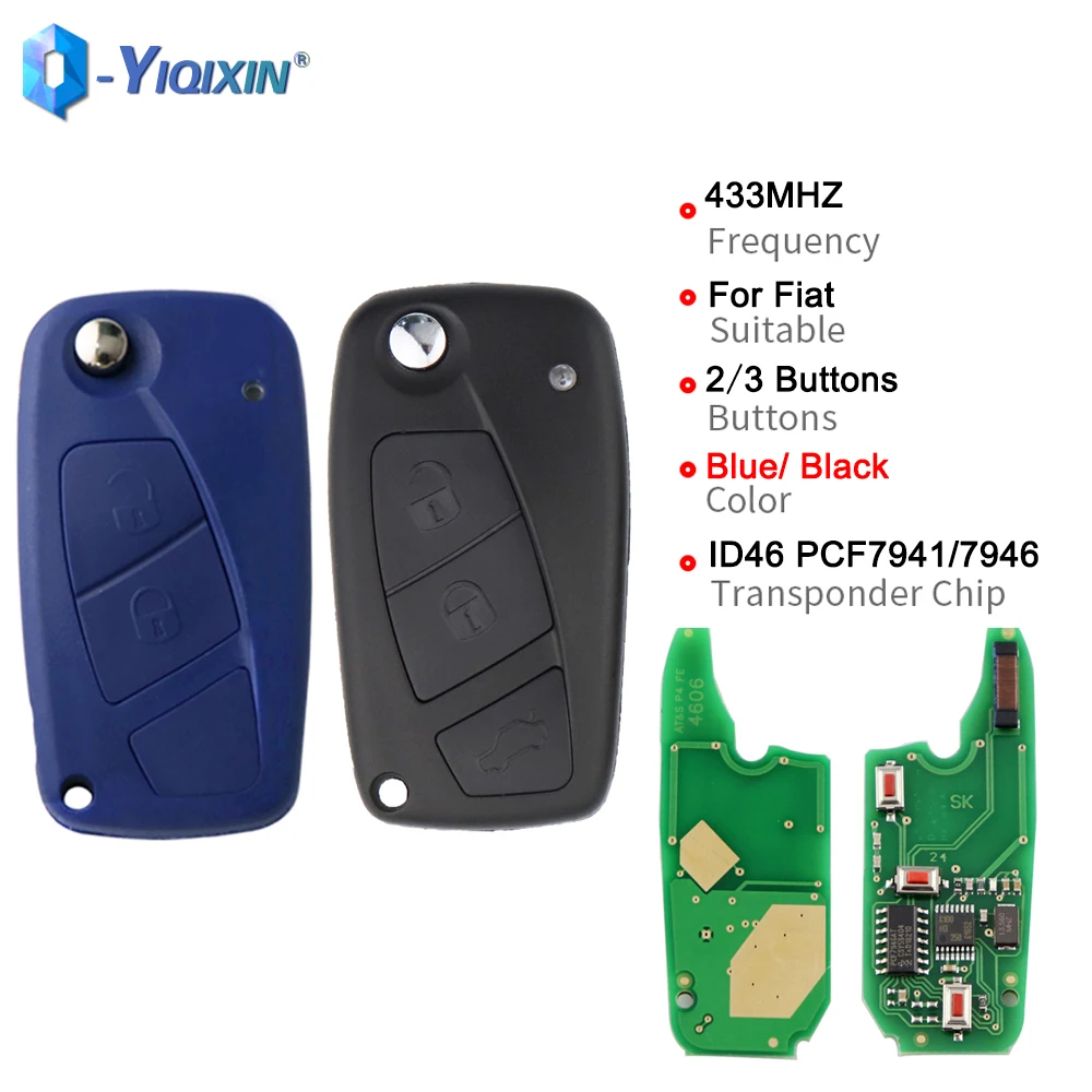 YIQIXIN-2-3-Button-433Mhz-Flip-Remote-Car-Key-For-Fiat-500-Punto-Ducato ...