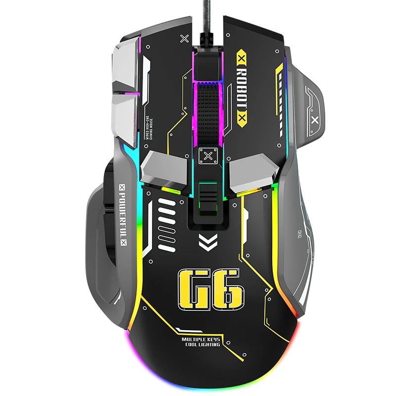 Souris-de-jeu-G6-filaire-128000-ug-I-ChipA826-RGB-design-ergonomique ...