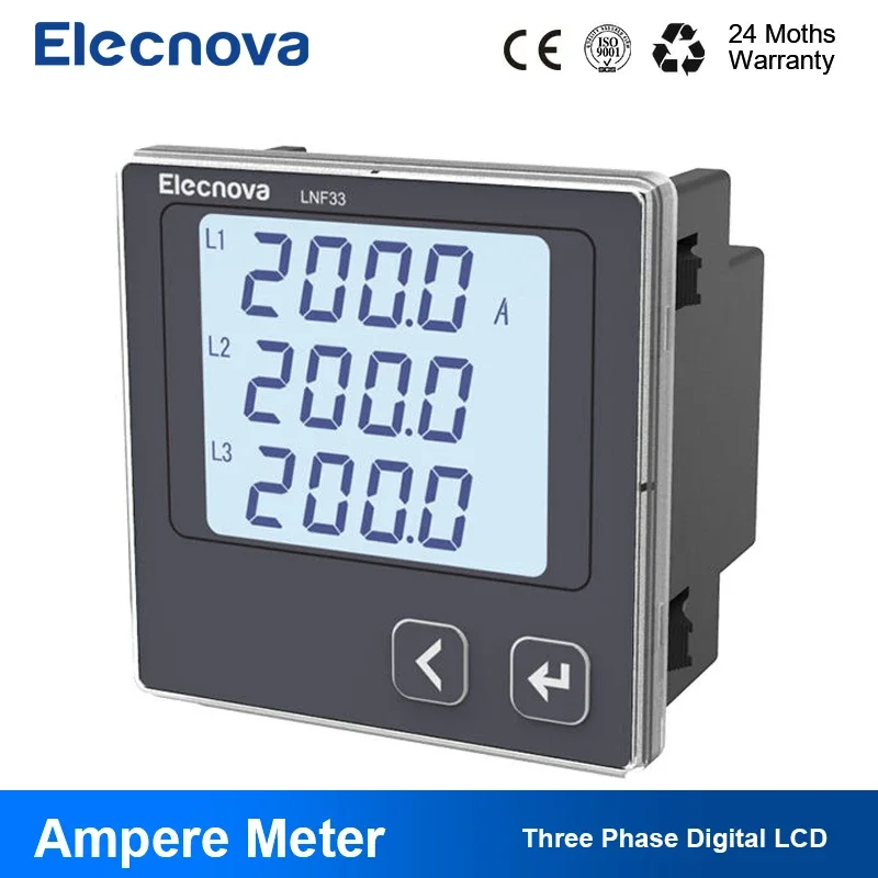 72mm-Digital-LCD-Ammeter-AC-3-Phase-RS485-Modbus-Panel-Mounted ...