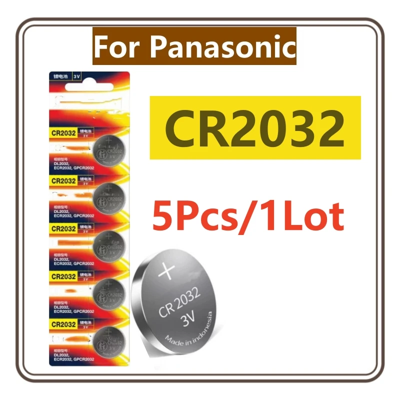 5pcs-original-for-Panasonic-CR2032-battery-3v-Button-Cell-car-remote ...