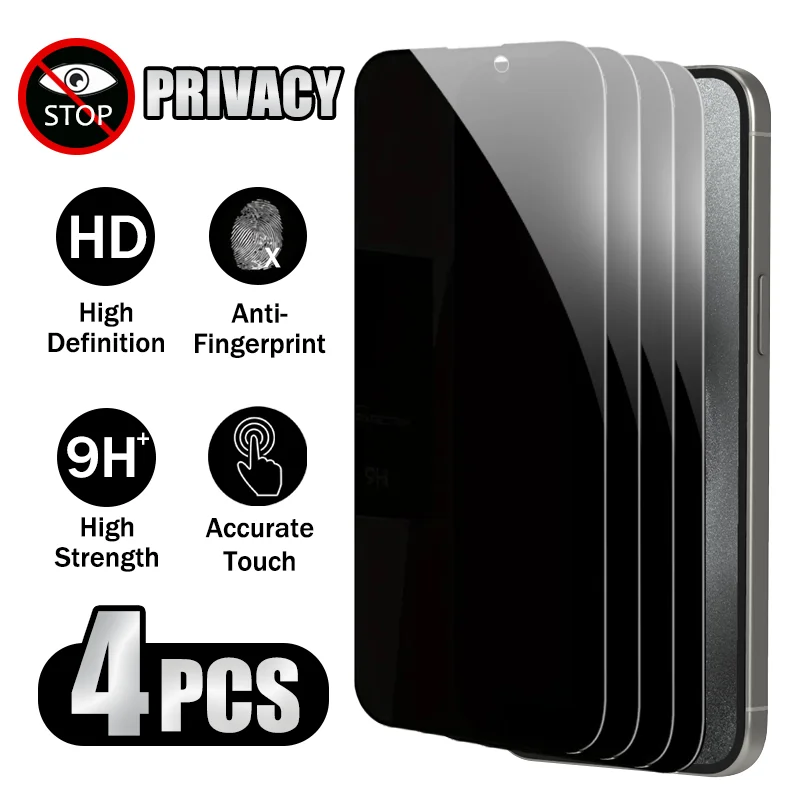 4PCS-Anti-Spy-Glass-Screen-Protector-For-Apple-iPhone-15-13-14-12-11 ...