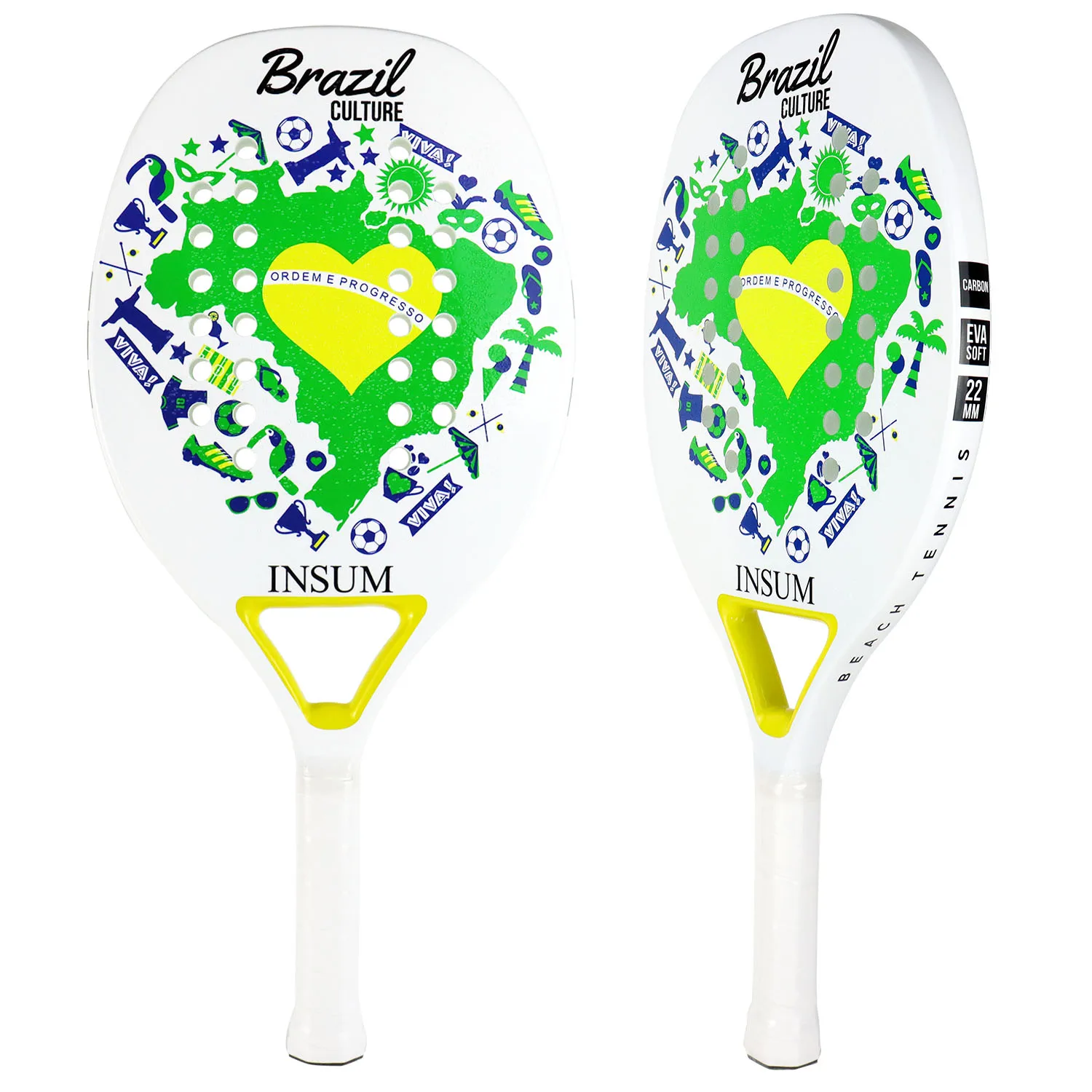 Brazil Beach Tennis Racquet Racket Beach Tennis Full Carbon Fiber EVA ...