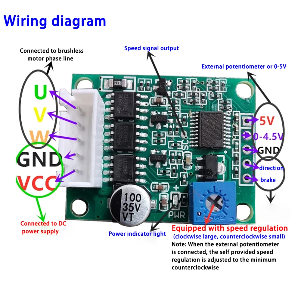 Controlador-de-Motor-DC6-20V-BLDC-placa-de-Control-de-velocidad-sin ...