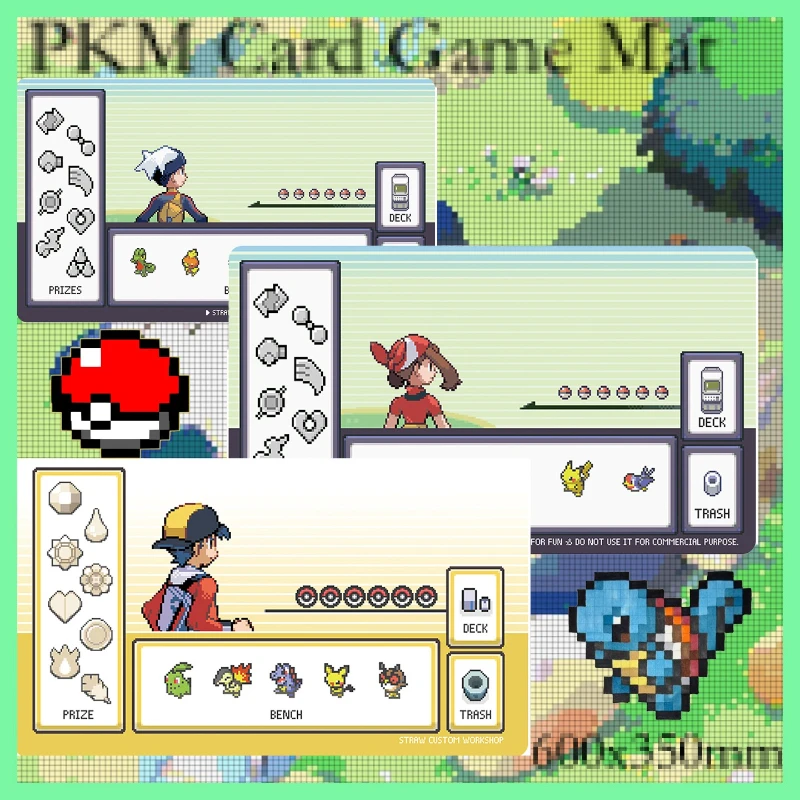 New Pixel Art Pkm Playmat 600x350mm Single Player 3 Designs DIY Battle ...