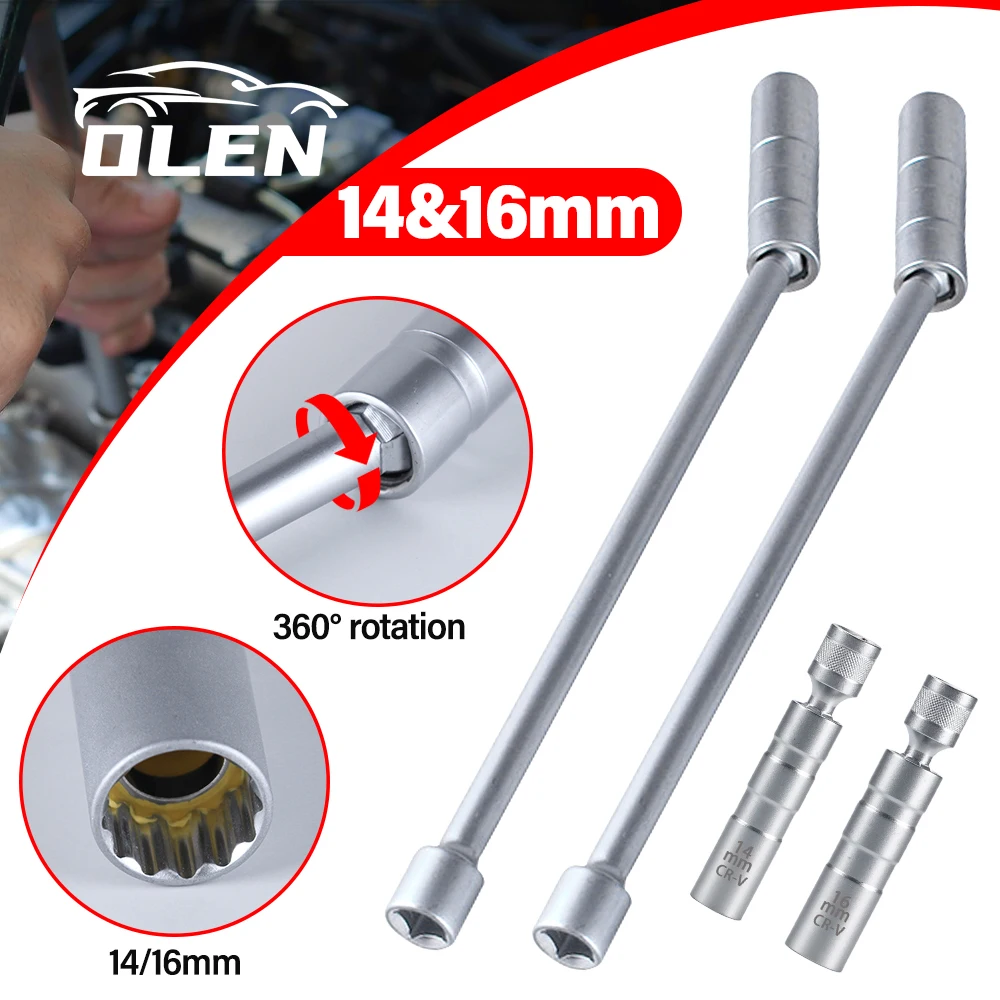 Spark-Plug-Socket-Wrench-Adapter-14mm16mm-Set-Universal-Joint-with ...