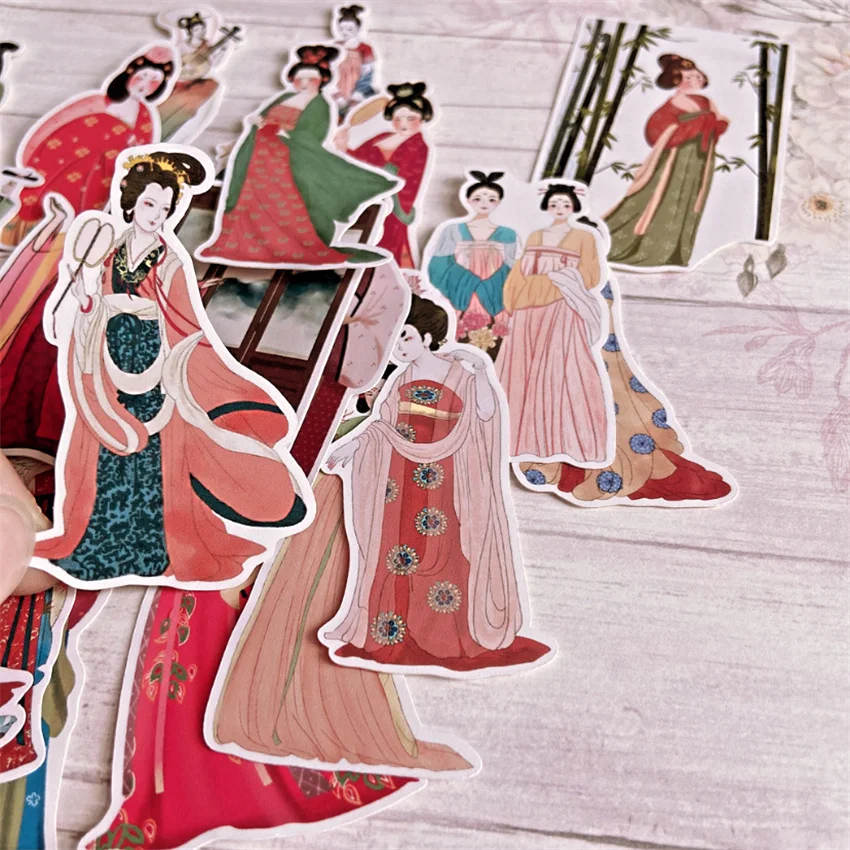 28pcs-Chinese-Ancient-Tang-Dynasty-Beautiful-Women-Sticker-Stationery ...
