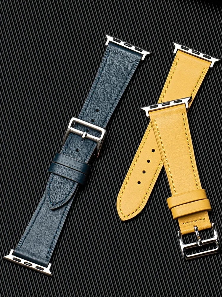 Leather Watch Straps for Apple Watch band 46mm 44mm 49mm 45mm 42mm 40mm ...
