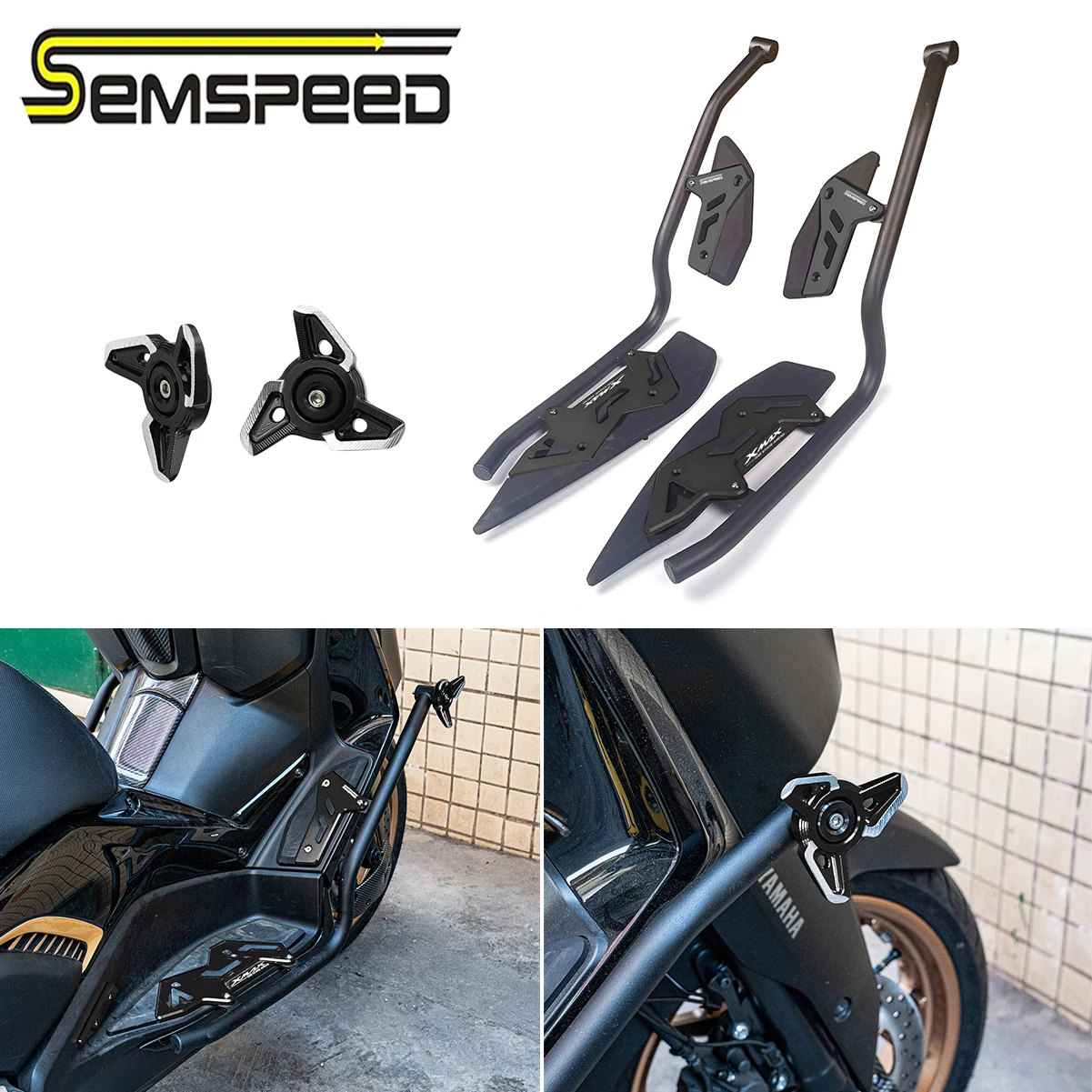 For-Yamaha-XMAX-V2-XMAX125-250-300-2023-2024-Foot-Pedal-Footrest-Step ...