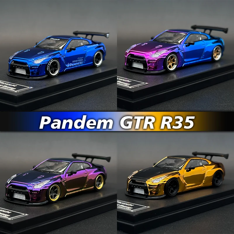 FUJI-In-Stock-1-64-Pandem-GTR-R35-Chrome-Diecast-Diorama-Car-Model ...