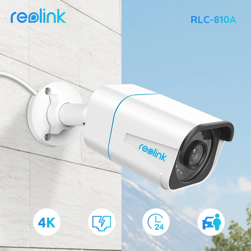 Reolink 4K PoE IP Camera 8MP Outdoor Night Vision Bullet Security Cam ...