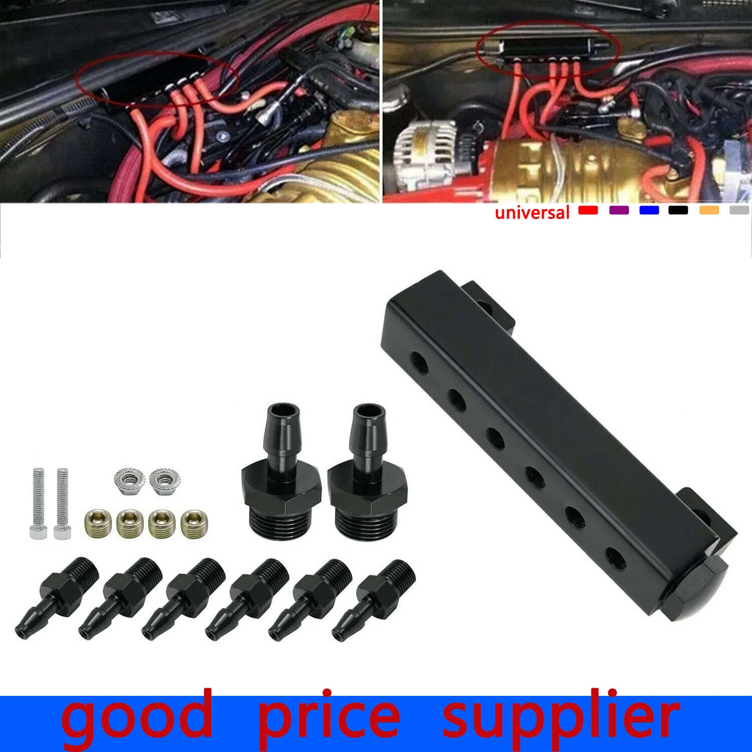Car Vacuum Block Intake Manifold, Universal 6 Port Vacuum Block Intake ...
