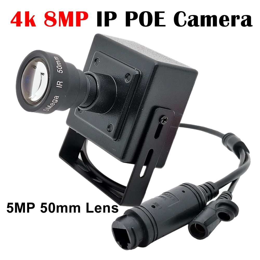 H.265 4K 8MP Audio Mini Ip POE Camera 5MP 50MM Long Focal Length Lens ...
