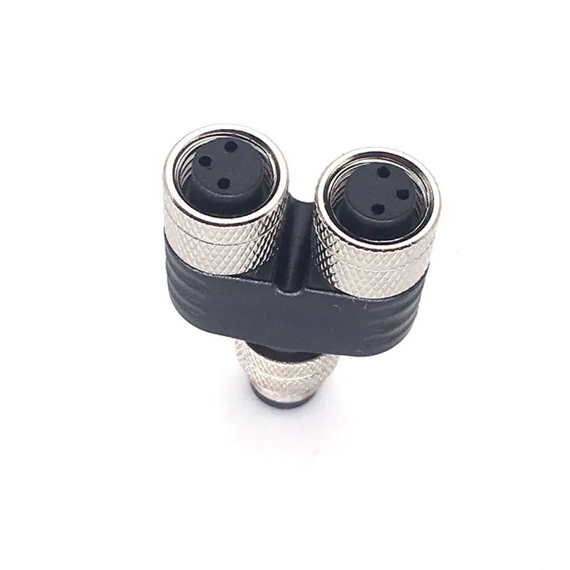 M8 Three-way Pipe Conversion Plug Waterproof Sensor Connector Male ...