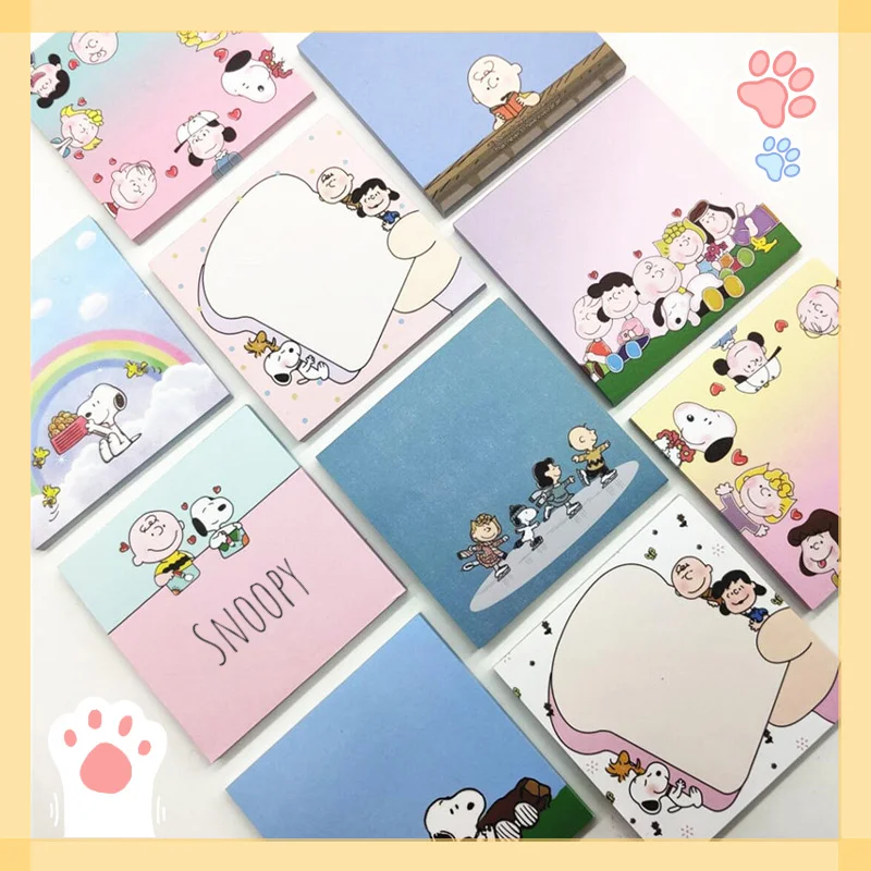 Snoopy-cartoon-sticky-note-paper-cute-portable-message-paper-tearable ...