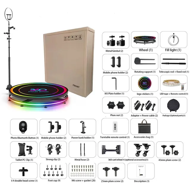 New 360 Photo Booth Automatic Photobooth Machine Video Camera Photo ...