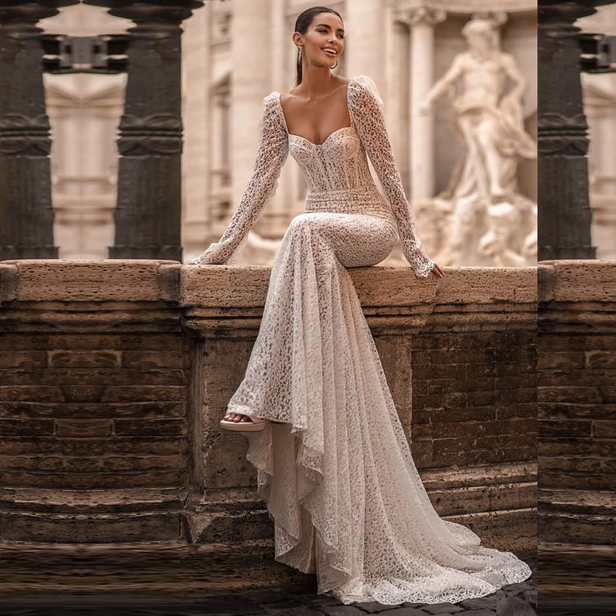 Sweetheart Lace Wedding Dress Fit And Flare