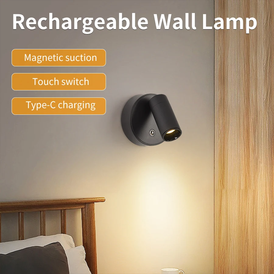 Rechargeable-Wall-Lamp-Touch-Control-Light-Wireless-Magnetic-Suction ...