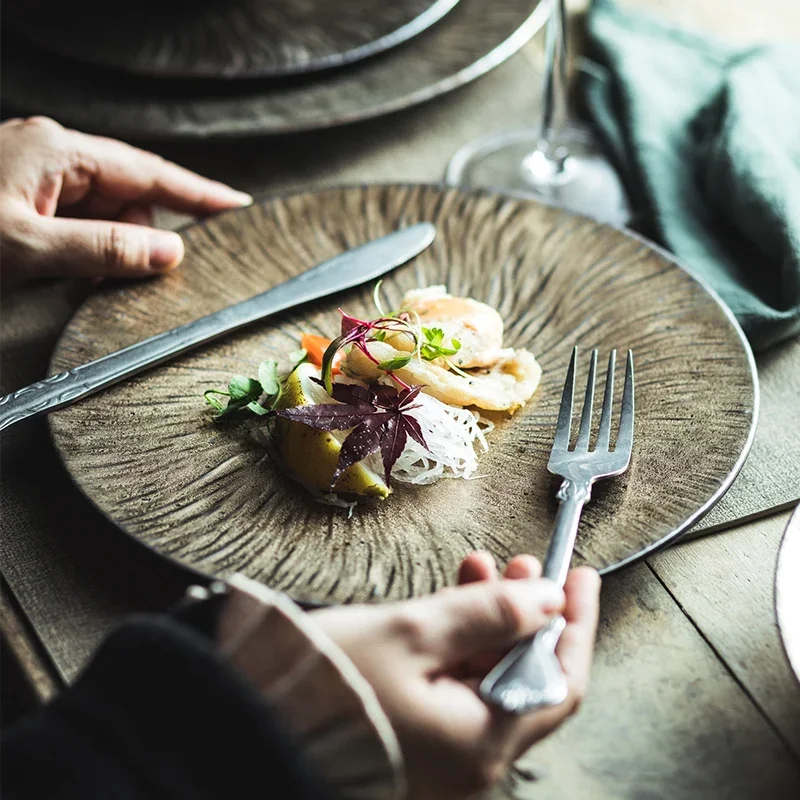 Vintage-High-End-Ceramic-Plate-Hotel-Tableware-Restaurant-Dish-Western ...