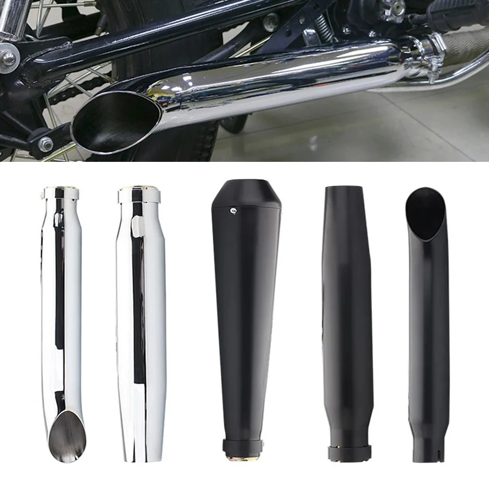 Motorcycle-Exhaust-Muffler-Retro-Vintage-Classic-Electroplating-Escap ...