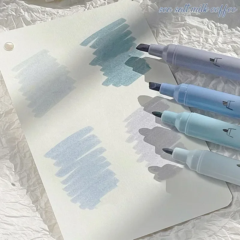 4pcs-Lovely-Graffiti-Painr-Marker-Gradient-Blue-Color-Series-Stationery ...