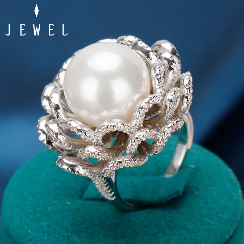 BrideTalk 2023 New Style Multilayer Fashion Pearl Cubic Zirconia Ring Out Exaggerated Design ...