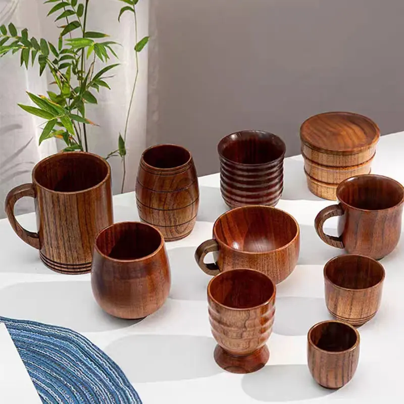 Tazze di pancia grande in legno tazza di acqua di latte in stile ...