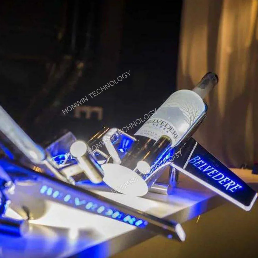 LED Belvedere Vodka Whiskey Tequila Wine Plane Aircraft Champagne Rocket Bottle Presenter ...