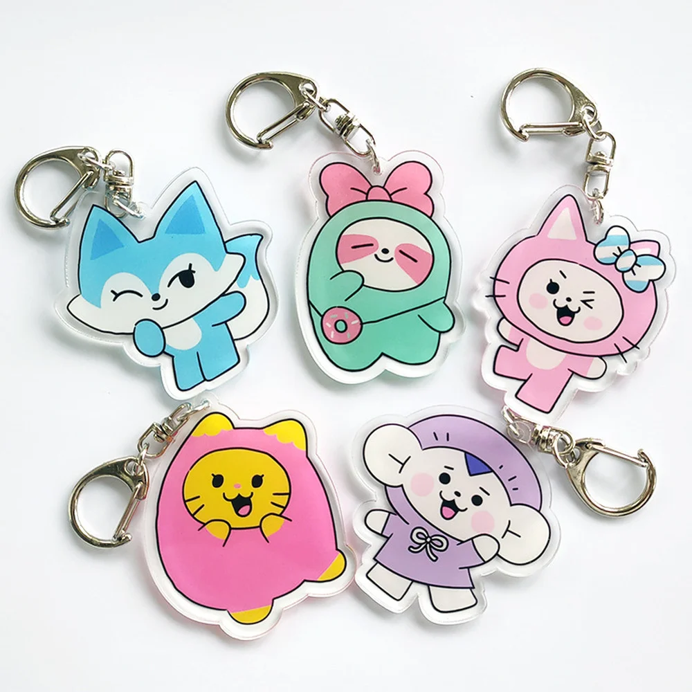 KPOP-ITZY-Keychain-WDZY-Doll-Key-Ring-Two-Piece-Transparent-Acrylic ...