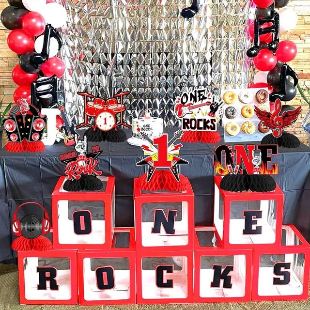 Rock Themed Centerpieces