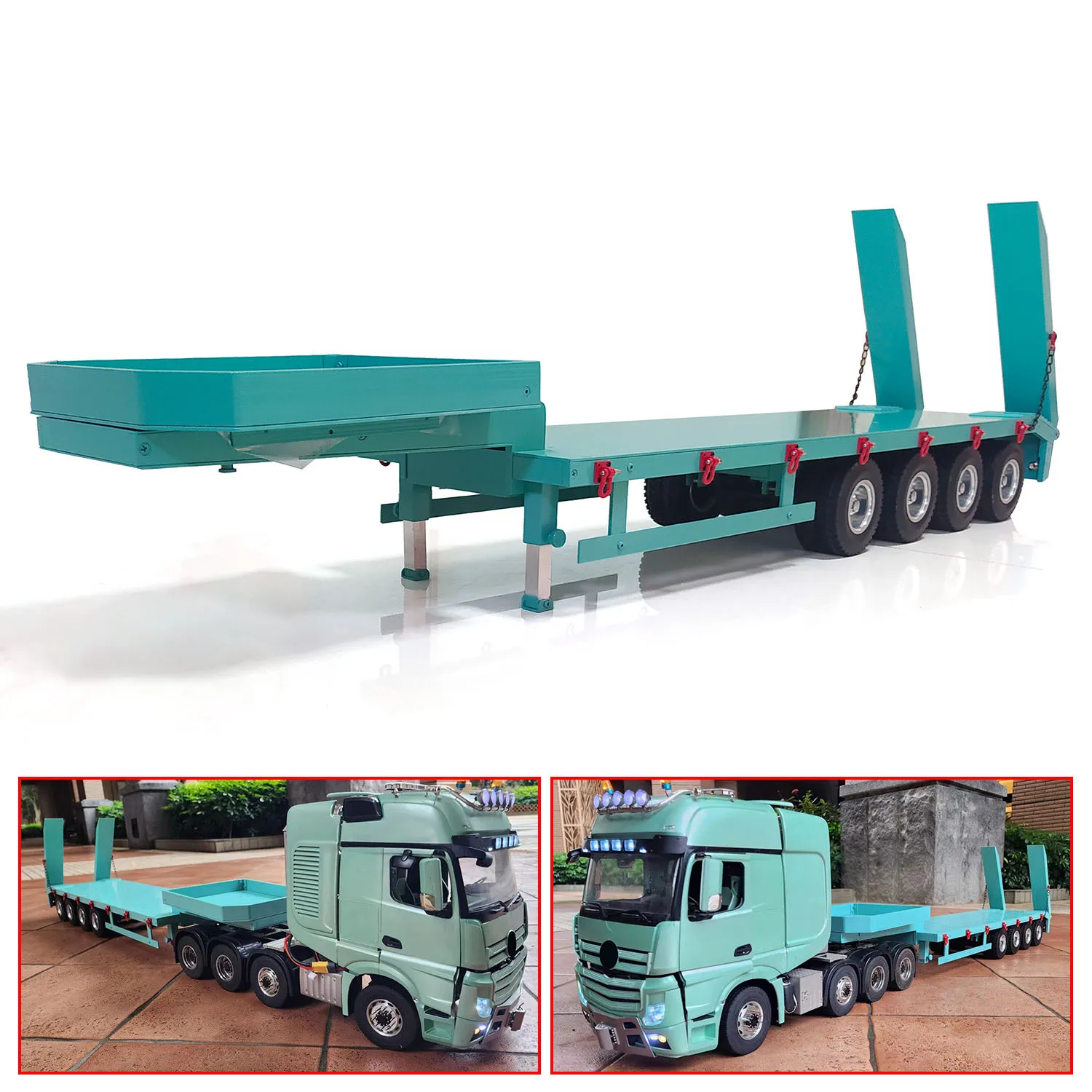 Metal 4-Axle Assembled Trailer for Toys 1/14 Radio Control TOUCAN ...