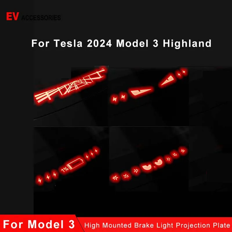 For-Tesla-2024-Model-3-Highland-Car-High-Mounted-Brake-Lamp-Carbon-Car ...