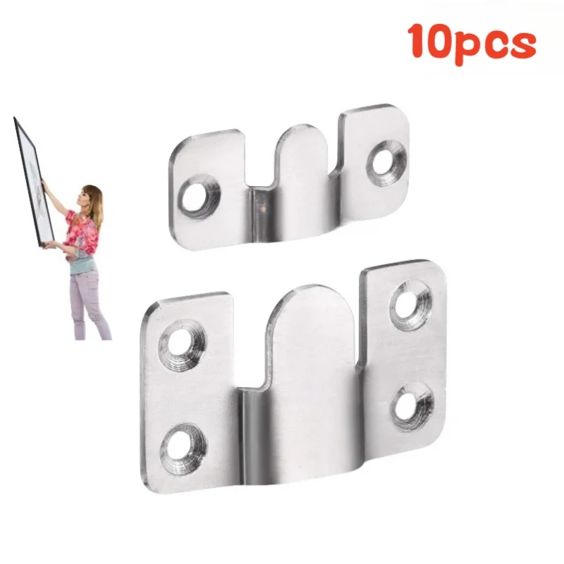 10PCS-Stainless-Steel-Heavy-Duty-Picture-Frame-Hook-Wall-Hanger-Sofa ...